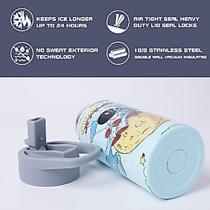 Weboia Astronaut water bottle kids For School Insulated Mug Birthday Gifts For Girls Stainless Steel space Water Bottles with straw christmas gifts for Boys 15 oz