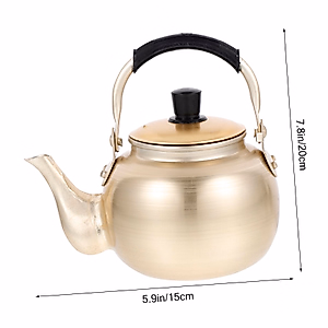 HEMOTON Tea Serving Kettle Household Korean Raw Rice Wine Storage Aluminium Kettle Pot Anti Leak Water Soup Kettle for Home Restaurant Kitchen 2L