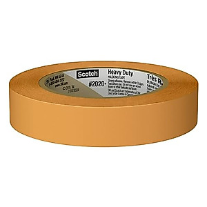 Scotch Heavy Duty Painter's Tape, 0.94 in x 60.1 yd, For Use On Vinyl, Carpet, Metal, & Plastic, Indoor & Outdoor Masking Tape, Bonds Aggressively, 3-Day Clean Removal, 1 Roll (2020+-24AP)