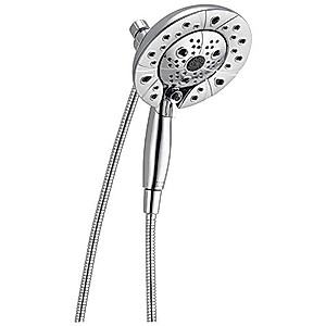 Delta Faucet 5-Spray In2ition Dual Shower Head with HandHeld Spray, H2Okinetic Chrome Shower Head with Hose, Showerheads, Handheld Shower Heads, Magnetic Docking, Chrome 58480-25-PK