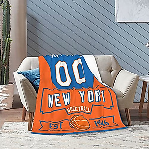 Custom Throw Blankets for Bed Personalized Basketball City Fans Gift Winter Summer Fleece Blanket Name and Number, 30"x40", 50"x60"