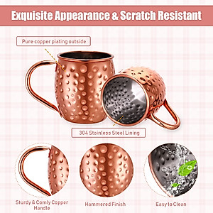 Didaey 24 Pcs Moscow Mule Mugs Set 12oz Rose Gold Stainless Steel Moscow Mule Cups Bulk Tarnish Resistant Copper Plated Mug Hammered Finish Cup Chilled Coffee Mule Mug for Cocktail Wedding Gift