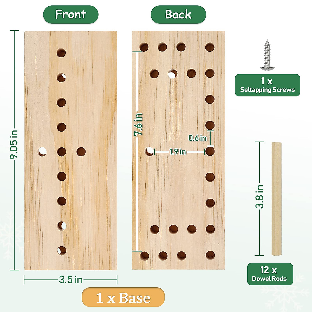 Creproly Bow Maker for Ribbon Wreaths, 2-in-1 Double Sided Wooden Hair Bow Making Tool for Crafts DIY Decoration for Christmas Halloween Holiday (New Style1)