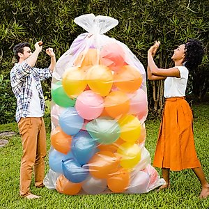 3 Pack Large Balloon Bags for Transport Reusable 98.4 x 59 Inches Giant Balloon Drop Bag Thicken Clear Plastic Balloon Storage Bags for Birthday, Wedding, New Years, Celebration Supplies