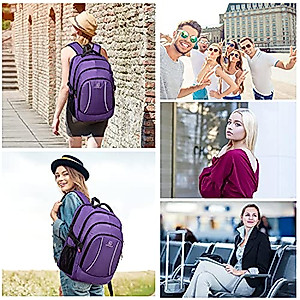 Travel Laptop Backpack,17.3 Inch Large Capacity College School Bookbags,RFID Anti Theft Pocket,Durable Water Resistant Backpacks Computer bagpack for Women Girls Teenagers Casual Daypack,Purple