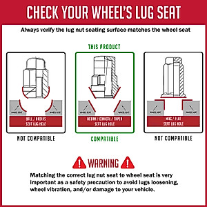 Wheel Accessories Parts 4 Locks + Key M12 x 1.5 12 x 1.5 Thread Closed End Bulge 1.38" Long Wheel Lug Nuts Lock Black Dual Hex Key 13/16" and 3/4" Fits Many Chevy Honda Toyota Pass Vehicles Lt. Trucks