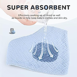 NLUS 10 Pack Muslin Baby Bibs for Teething and Drooling 100% Cotton Baby Bandana Drool Bibs for Baby Boys Girls, Solid Colors