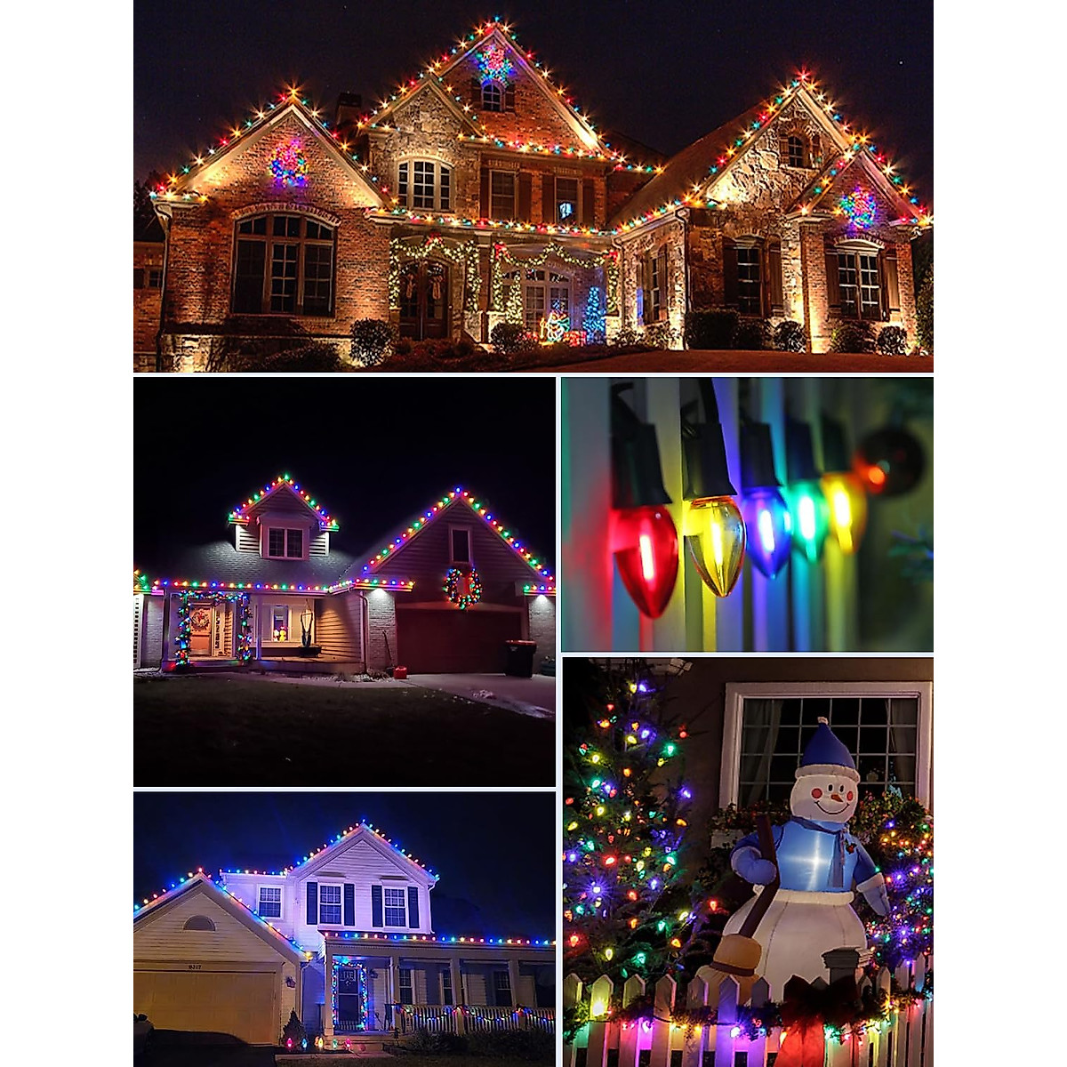 We Charger C7 Colored Light Bulbs, Led Night Light Bulbs Multicolor 25 Pack Outdoor Indoor String Light Replacement, E12 Candelabra Base Bulbs Shatterproof 0.6 Watt