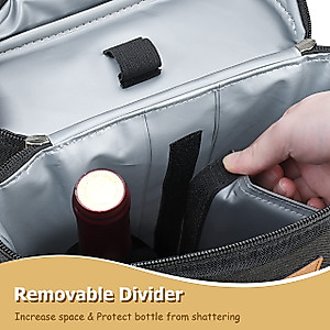 Tirrinia 2 Bottle Wine Gift Tote Carrier - Leakproof & Insulated Padded Versatile Wine Cooler Bag for Travel, BYOB Restaurant, Wine Tasting, Party, Dinners,Gift for Wine Lovers, Black