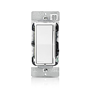 Leviton DSL06-1LZ Decora Universal Rocker Slide Dimmer 300-Watt LED and CFL/600-Watt Incandescent, 1-Pack, White/Ivory/Light Almond