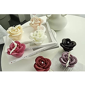 Rose Flower Shaped Scented Candle,160G Large Handmade Soy Wax Decorative Aroma Candle for Table Photo Prop,Prefect Gift for Meditation Stress Relief Mood Boosting Bath Yoga (Red)