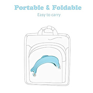 Baby Cute Dolphin Travel Potty Toilet Training Seat Trainer Portable Foldable Potty with 20 Potty Liners Disposable for Kids Boys Girls Children Toddlers
