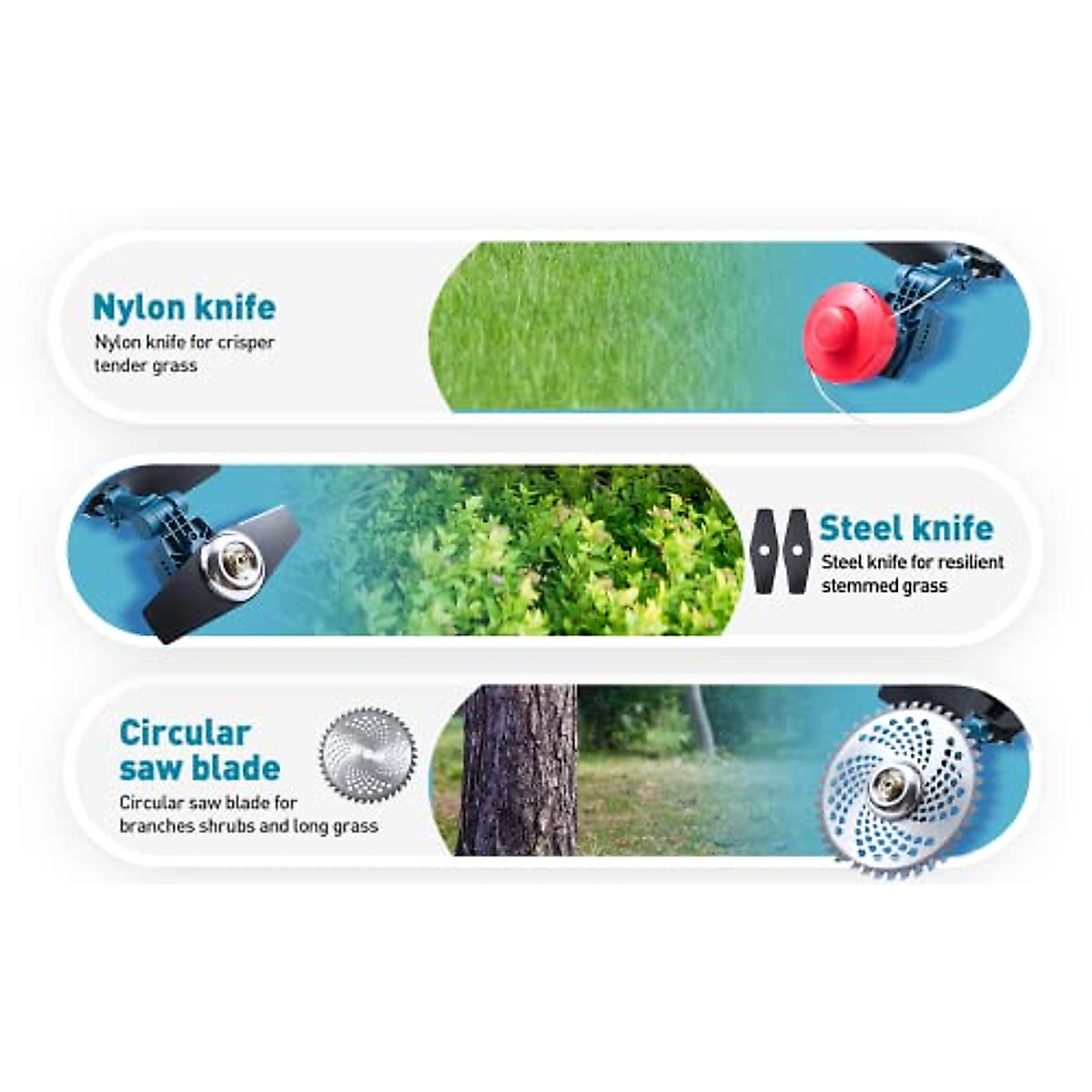 Battery Powered Weed Eater Cordless- Electric Weed Wacker Rechargeable- Two 4.0 Ah Battery Operated Weed Whacker Cordless 21V Grass Edger Trimmer with Blade and Charger- Lawn Yard Garden Brushless-1