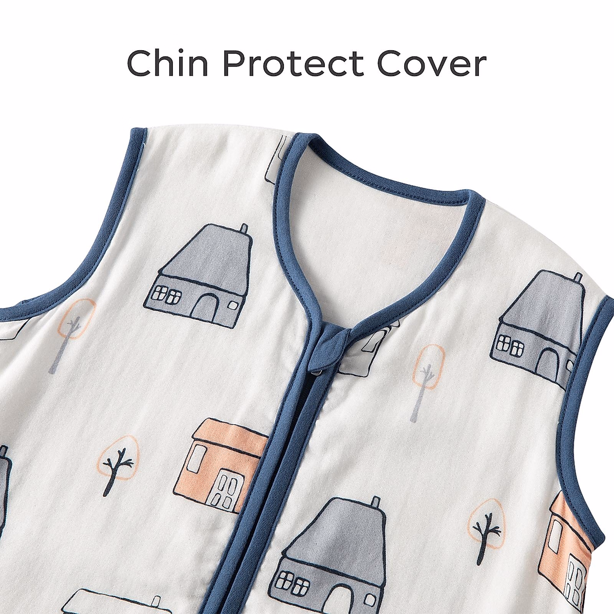 bc babycare Baby Sleep Sack with Feet 3-4T Muslin Cotton Baby Sleeping Bag 0.5 TOG 2-way Zipper Sleeveless Wearable Blanket