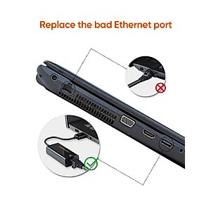 CableCreation USB to Network Adapter, USB 2.0 to 10/100 RJ45 Ethernet LAN Cable Compatible with Windows 10/8.8/8/ 7, macOS X, Black