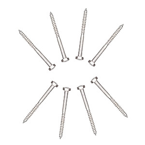 binifiMux 20pcs 1/4" x 4" Stainless Steel Hex Head Lag Screws Bolts Coach Bolts, A2-70/18-8, Plain Finish