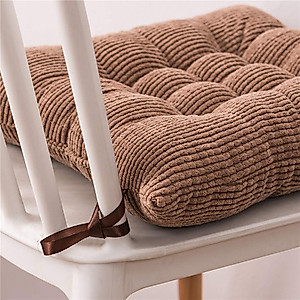 ZBH1985 Chair Pads and Seat Cushions 4 Pack of Set with Ties Comfortable and Soft Non Slip for Indoor, Dining Living Room, Kitchen (Yellow, 40)