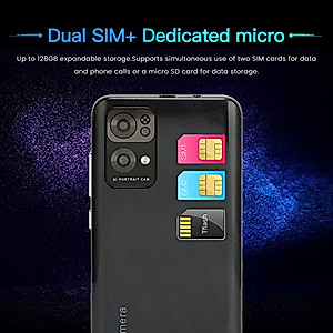 Heayzoki Rino7 Pro Unlocked Android Phones, Ultra Thin Smartphone with Face Recognition Function,HD Full Screen Dual Card Dual Standby Cellphone,2GB RAM 32GB ROM(Black)