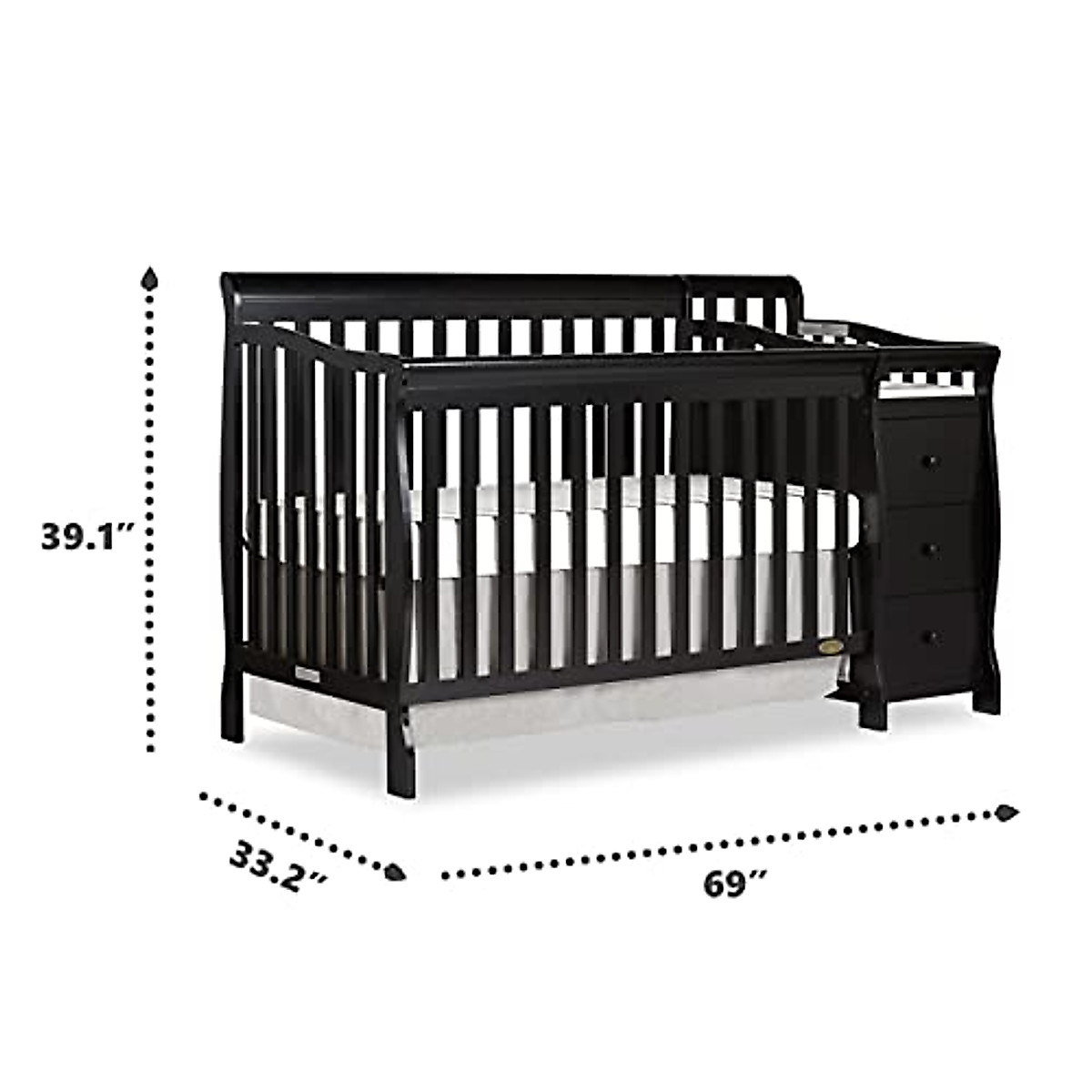Dream On Me 5 in 1 Brody Convertible Crib with Changer