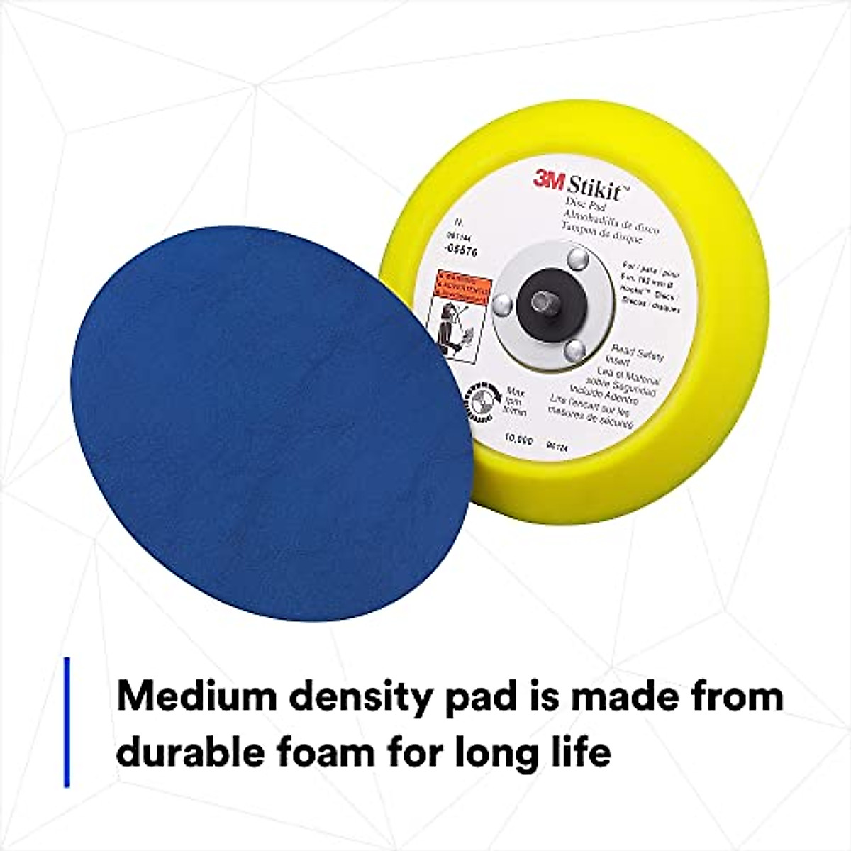 3M Stikit Disc Pad, 05576, 6 in, 3/4 in x 5/16-24 in, For PSA Discs, Sander, Durable Foam Body