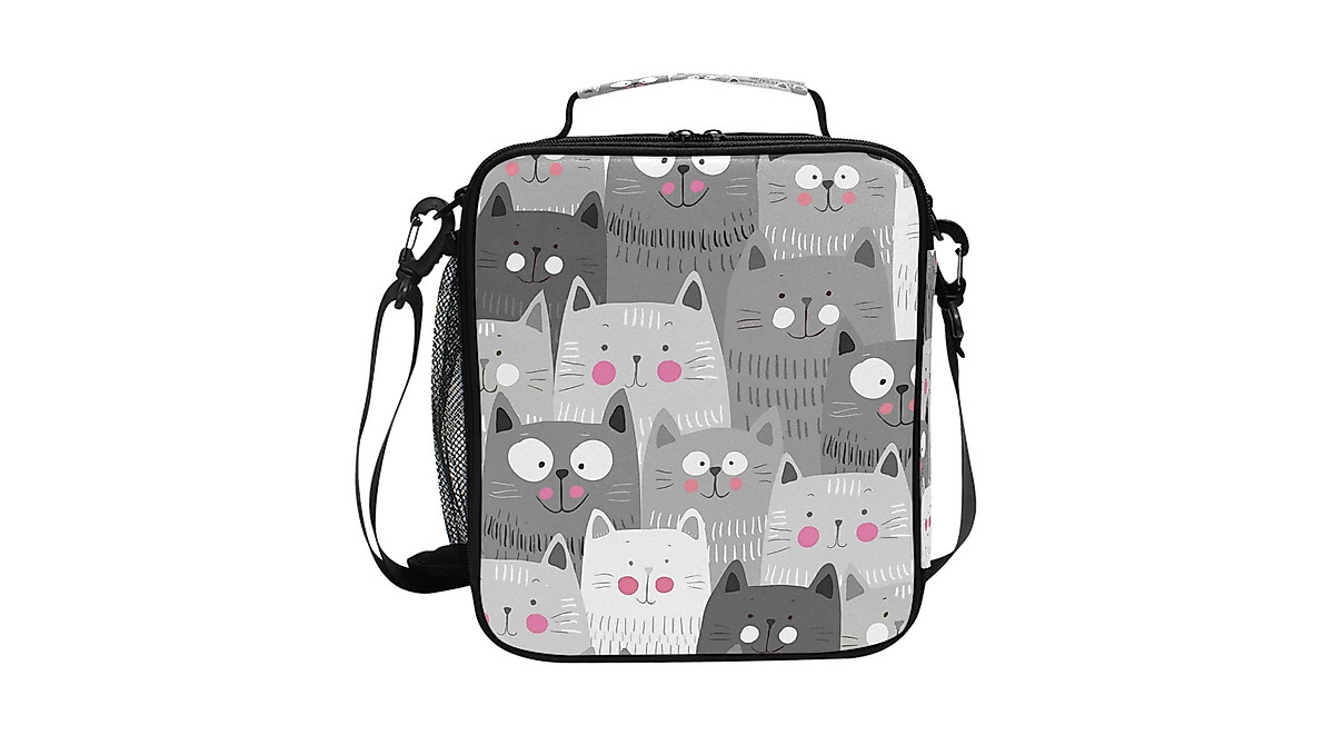 Cat Pattern Lunch Box Cats Insulated Lunch Bag Cute Funny Kitty Kitten ...