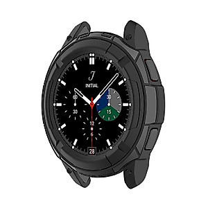 TenCloud Bezel Case Compatible with Samsung Galaxy Watch 4 Classic 42MM 46MM Watch Rotatable Bezel Inserted Cover Protector for Galaxy Watch 4 Classic Case (Black, 42mm)