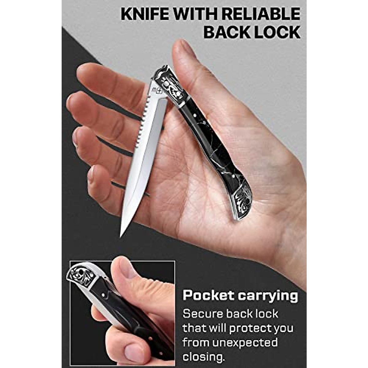Pocket Knife for Men - Folding Knife - EDC Fold Knives - Sharp Blade Knifes - Best Pocket Knife for Urban Work Hobby Unboxing - Stocking Stuffers for Men - Gift for Men and Women 806