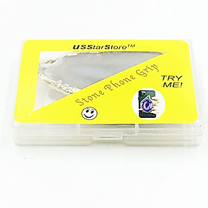 Crystal Phone Grip & Stand Clear Druzy Healing Natural Stone Crystal Phone Accessory (Agat Grey)