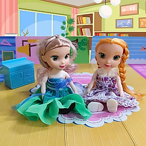 JING SHOW BUSSINESS 10 Sets Doll Clothes for 6 inch Doll ，Include 5 Pieces Girl Mini Dolls, 10 Sets Handmade Doll Clothes and 5 Pairs of Doll Shoes