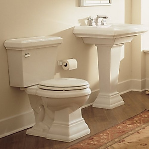 American Standard 0031000.020 Brands Cadet 3 High Efficiency Toilet Tank, 1.28 gpf, 3 in Flush Valve, White pedestal sink, 10 in wide x 10 in tall x 28 in deep