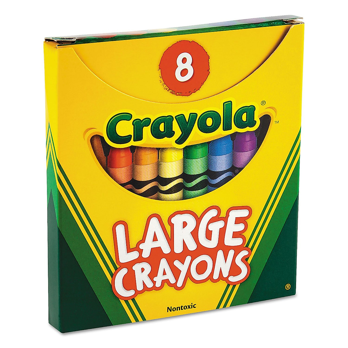 Crayola 520080 Large Crayons, Tuck Box, 8 Colors/Box