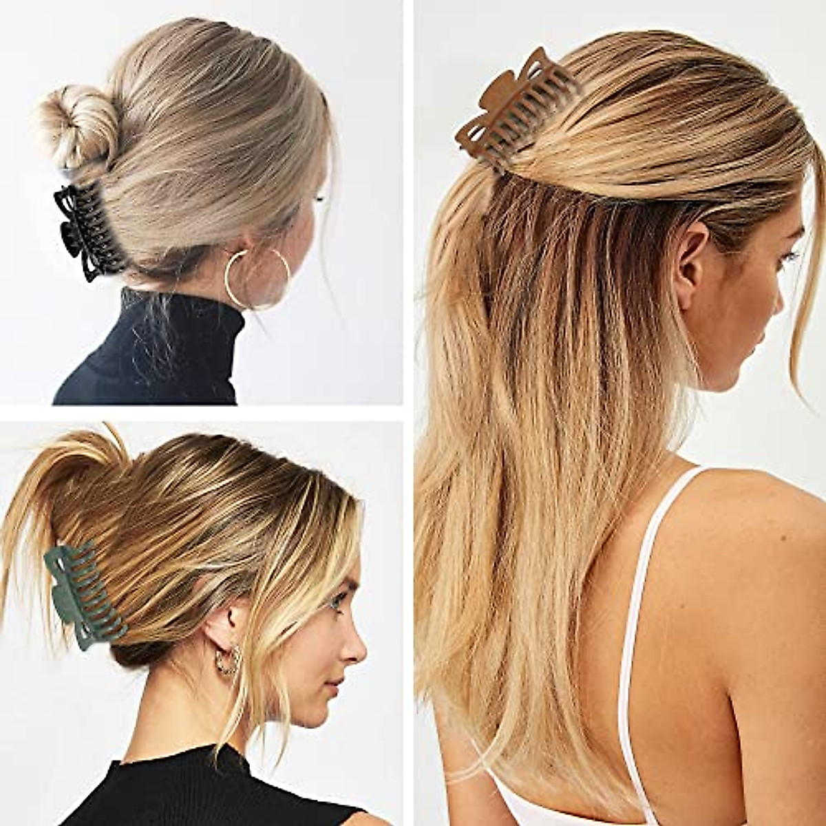 79Style Large Banana Hair Clips for Women - Jumbo Plastic Hair Claws and Extra Long Jaw Barrettes for Thick, Long Hair (Coffee-4Pcs-4.7Inch)