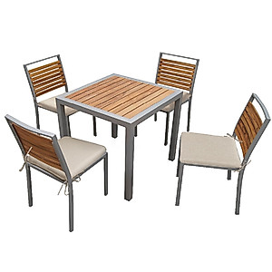 Sunshine Outdoor Indoor/Outdoor Patio Chair Cushion 18.5x18.5 inch :Resilient Foam Filling, Weather Resistant Chair Cushions,Outdoor Seat Cushions for Patio Furniture, Putty 4 Pack