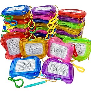 24 Pack Mini Magnetic Drawing Board Keychain for Backpack Erasable Sketch Valentines Toys Bulk for Kids Classroom Gifts Rewards Party Favors Goodie Bag Stocking (24 pcs Draw Keychain)