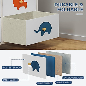 FRAPOW Kids Dresser for Bedroom, Baby Dresser with 6 Fabric Drawers Tall Storage Organizer for Toddler Child with Wood Top Metal Frame for Living Room, Nursery, Closet, Apartment