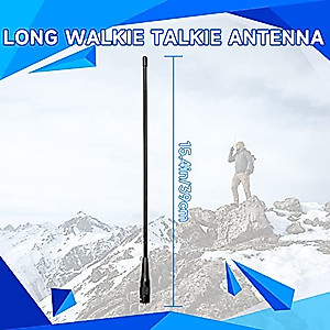 Retevis RHD-771 Walkie Talkie Antenna,SMA-F Dual Band UHF/VHF 144/430Mhz Antenna,15.4inch Flexible Whip Antenna,Compatible with Baofeng UV-5R Aliunce HD1 Retevis RT29 RT86 RT-5R 2 Way Radio(1 Pack)