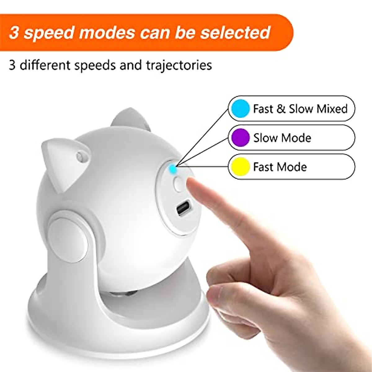 LIDLOK Automatic Cat Laser Toy for Indoor Cats,Interactive cat Toys for Kittens/Dogs,Fast/Slow Mode,Adjustable Circling Ranges,USB Rechargeable,Auto on/Off