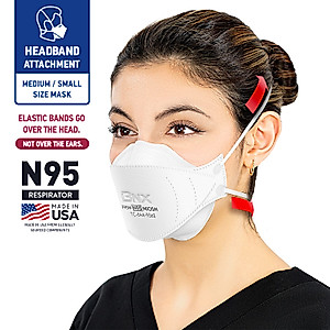 BNX N95 Mask NIOSH Certified MADE IN USA Particulate Respirator Protective Face Mask, Tri-Fold Cup/Fish Style, (20-Pack, Approval Number TC-84A-9362 / Model F95B) Black