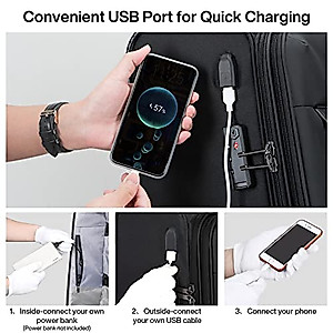 Hanke 18 Inch Softside Airline Approved Carry On Luggage Suitcases with Wheels,Travel Luggage Lightweight Square Suitcase with Lock TSA Rolling Luggage Bag with USB Port for Business Trip Men Women