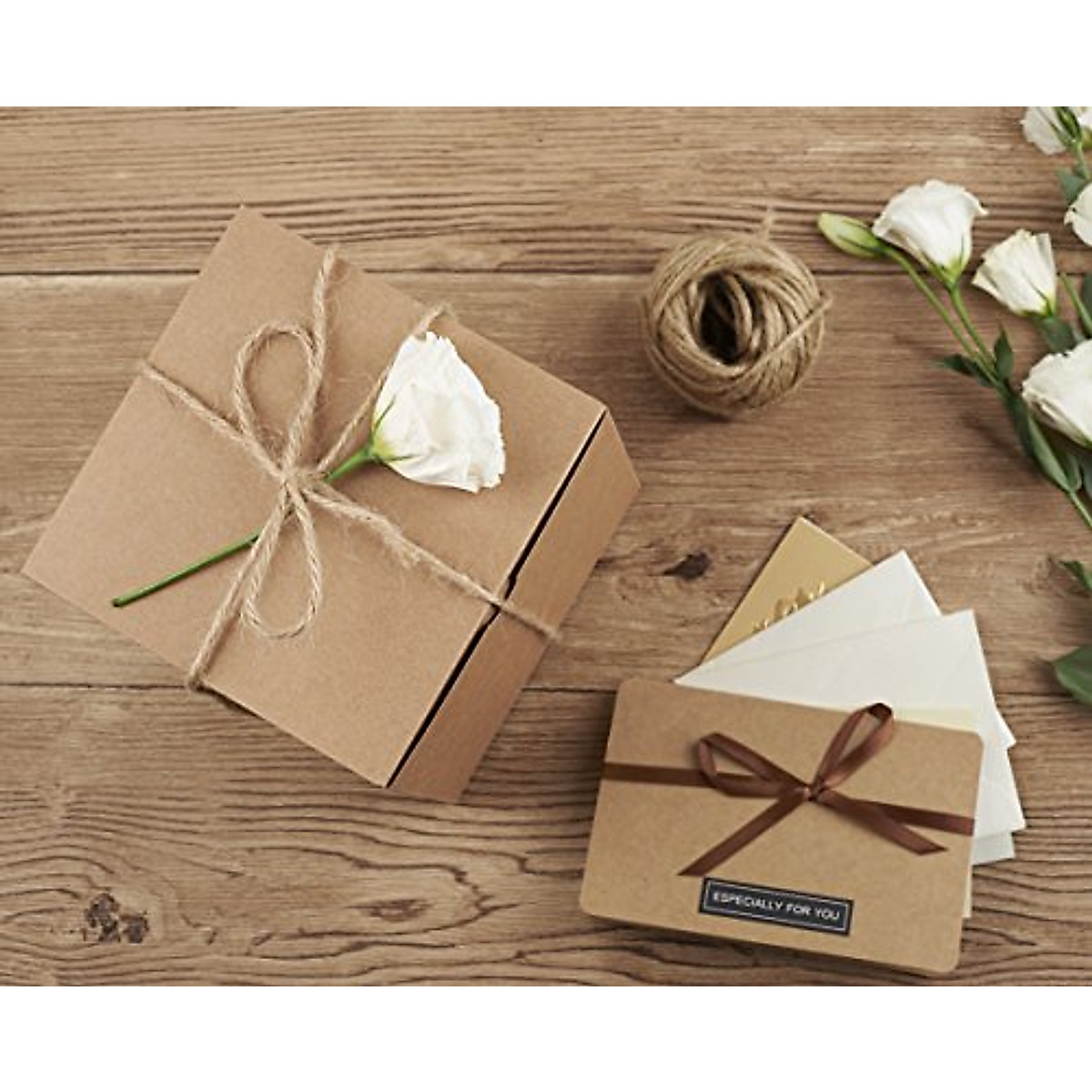 MESHA Brown Kraft Gift Boxes 6x6x6'' Gift Box With Lids, 50 Pcs, Bridesmaid Proposal Box, Cupcake Boxes, Groomsmen Proposal Gift Box, Godmother Proposal, Birthday Gift Box, Party Favor, Wedding Favor, Christmas