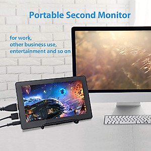 SunFounder 7 Inch Touchscreen for Raspberry Pi 5 Capacitive Screen IPS Monitor LCD Display Supports HDMI USB-C for Raspberry Pi 5 4B 3B+ 2 Model B Windows with Bracket