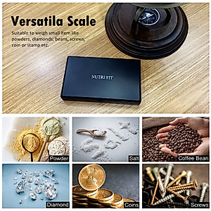 NUTRI FIT Gram Scale Digital Scale 0.01g Accuracy, 500g Small Pocket Scale Jewelry Scale, Weight for Food Ounces and Grams Kitchen Scale, Mg Scale for Powder Medicine Gold Weed, Portable