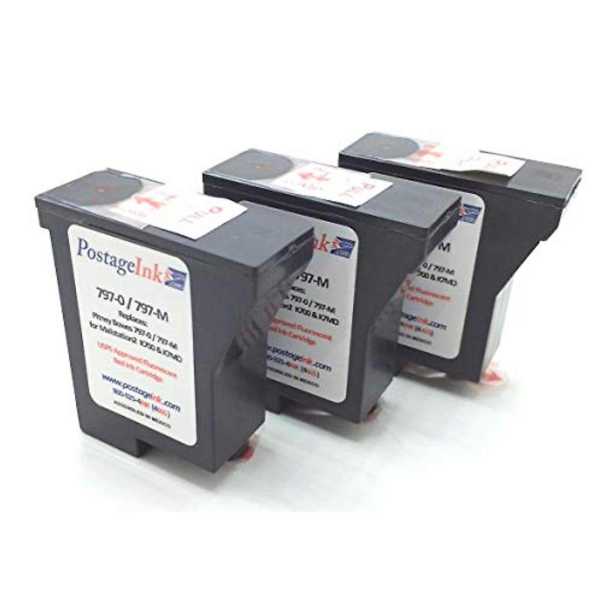 PostageInk.com 797-0 Ink Cartridge Replacement for use with mailstation (K700) and mailstation 2 (K7M0) Postage Meters, Set of 3