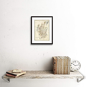 Wee Blue Coo 1799 Clement Cruttwell Map Scotland Framed Wall Art Print