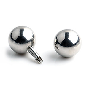 Ruifan 316L Surgical Steel 10mm Big Balls Externally Threaded Straight Barbell 12G