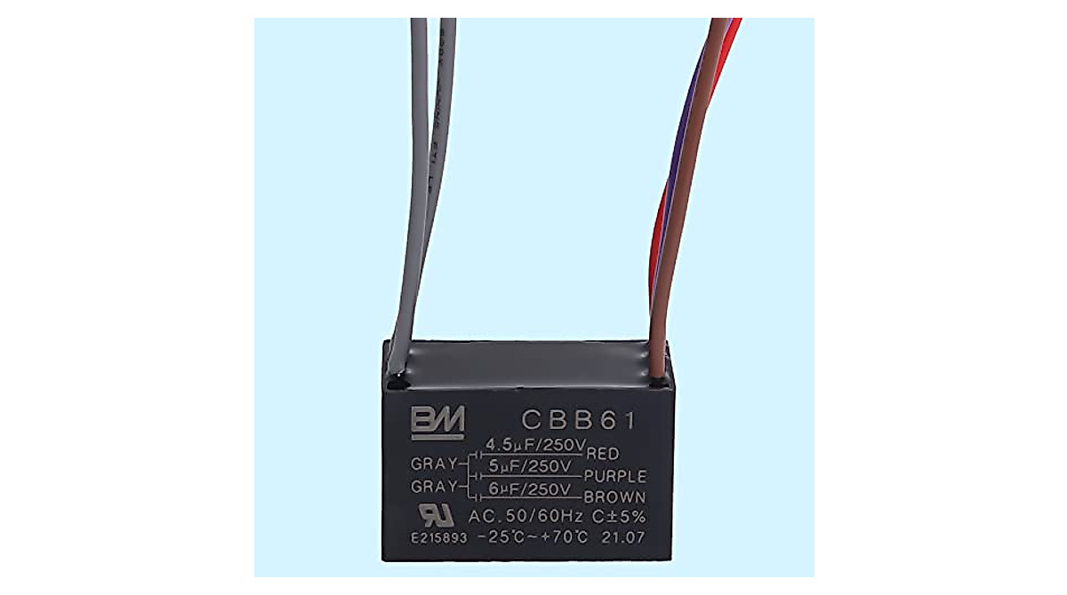 Podoy CBB61 Ceiling Fan Capacitor 2-Pack | 4.5, 5, 6uf 250VAC Repair