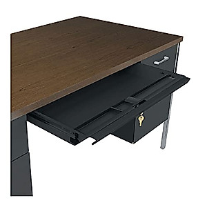 Alera ALESD6030BM 2-Pedestal 60 in. x 30 in. x 29.5 in. Steel Desk - Mocha/Black