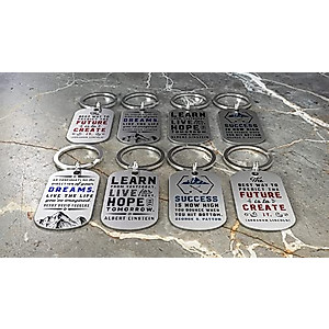 (12-Pack) Motivational Keychains with Inspirational Quotes - Wholesale Bulk Keychains for Corporate Office Gifts, Thank You Appreciation Gifts for Staff, Small Bulk Gifts for Coworkers and Employees
