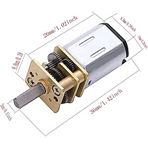Sopepoyie N20 DC 3V Mini Metal Gear Motor Micro Speed Reduction Gear Motor 1000RPM Metal Gear Micro Motor 2PCS