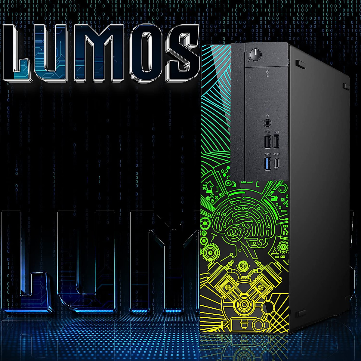 Lumos 8 Gaming Desktop PC, Intel Core i5 8th Gen, AMD RX 6400 4GB DDR6, 16GB RAM, 256GB SSD + 1TB HDD 24 Inch Monitor, PCI-E Bluetooth | Wi-Fi, RGB Kit, Win 11 Home (Renewed)
